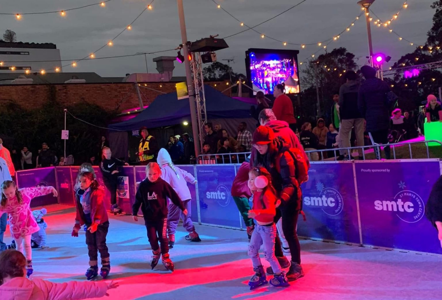 Ice skating by the marina to mark winter solstice at Shell Cove ...
